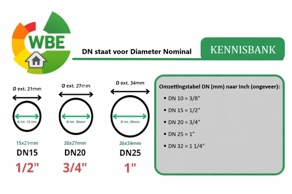 DN staat voor Diameter Nominal: Wat is het? · Woud energieadvies